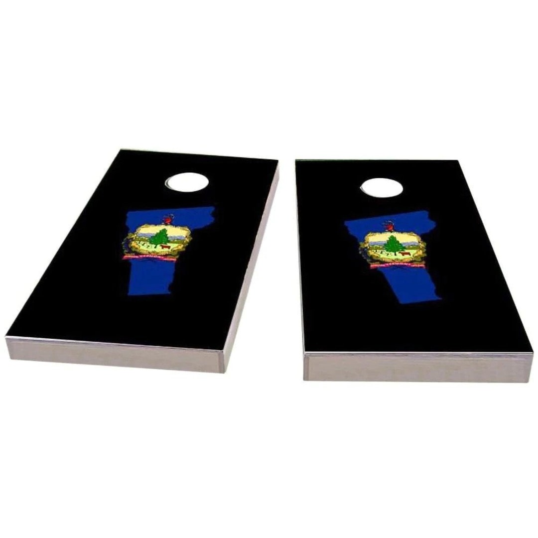 Vermont Outline black Cornhole Boards, Complete Outdoor Game Set With 2 ...