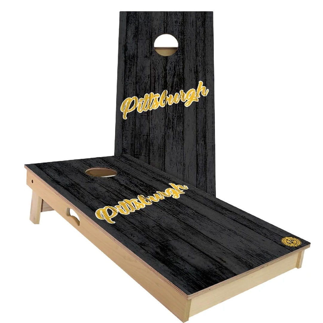 Cornhole Game Set: Pittsburgh Vintage Baseball Theme (2 Boards, 8 Bags ...
