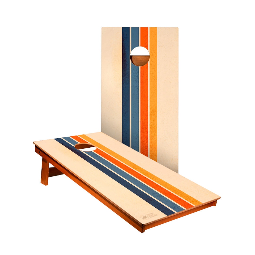 Vintage Retro Cornhole Boards - Portable Backyard Game Set With ...