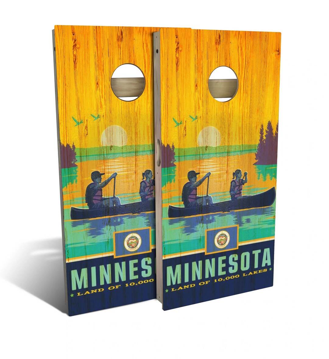 Minnesota State Pride Cornhole Boards, Complete Outdoor Game Set With 2 ...