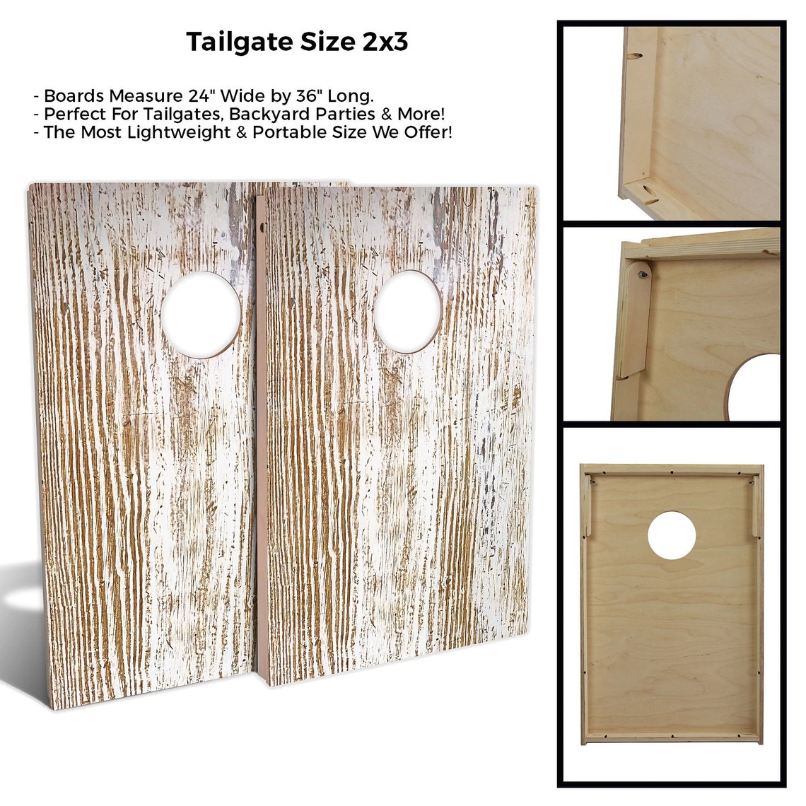 Rustic White Cornhole Boards Complete Outdoor Game Set With 2 - Etsy
