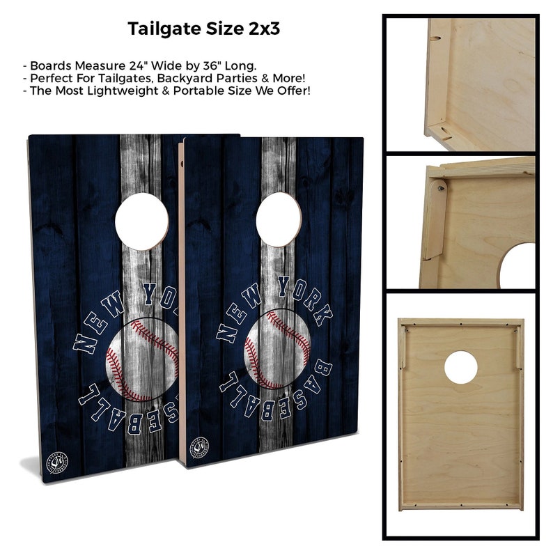 Bean Bag Toss Lawn Games New York Vintage Baseball Cornhole Set ...