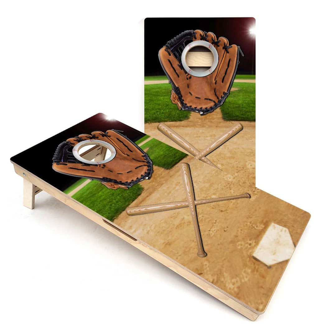 Baseball Theme Cornhole Boards, Outdoor Lawn Game With 2 Boards ...