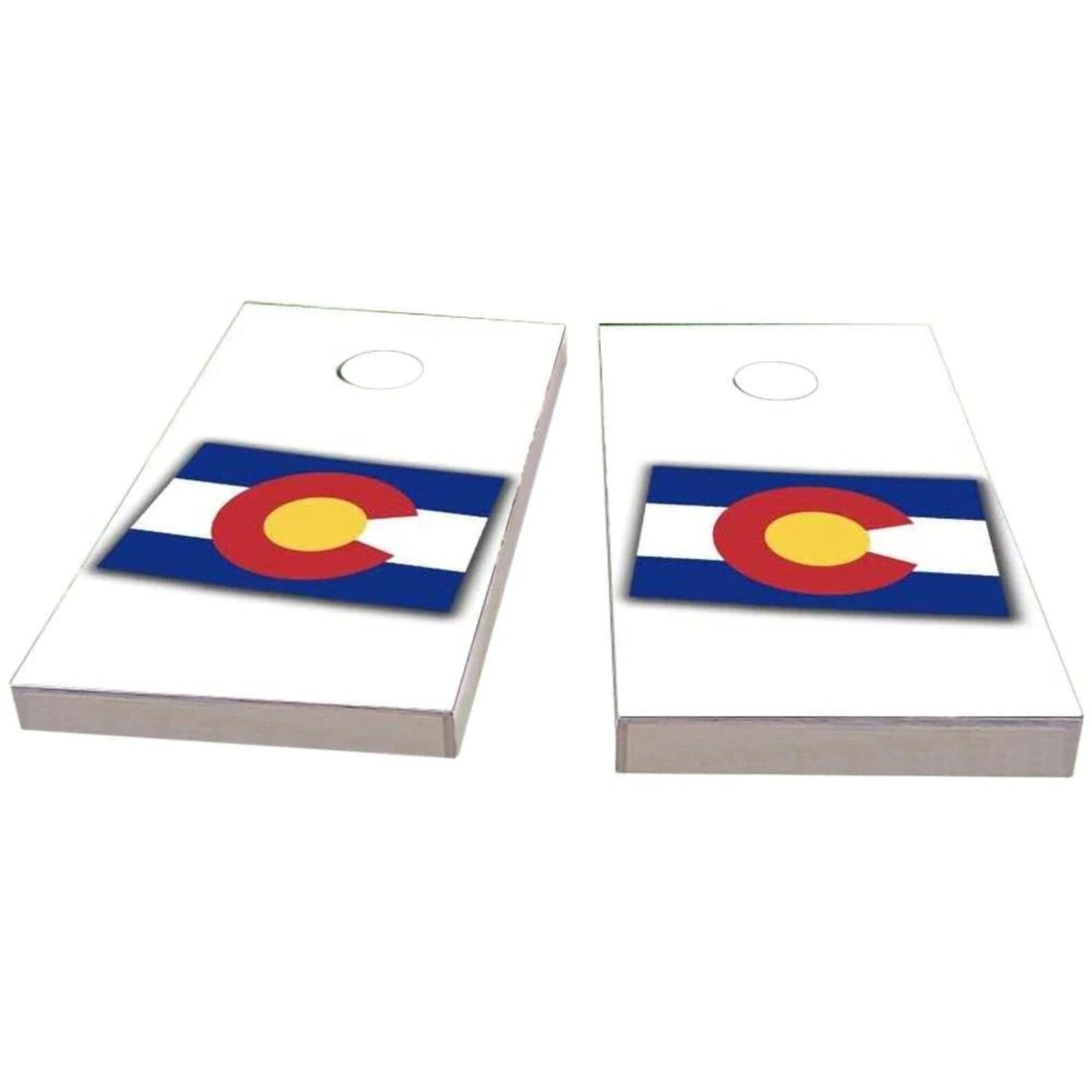 Colorado Outline white Cornhole Boards Complete Outdoor | Etsy