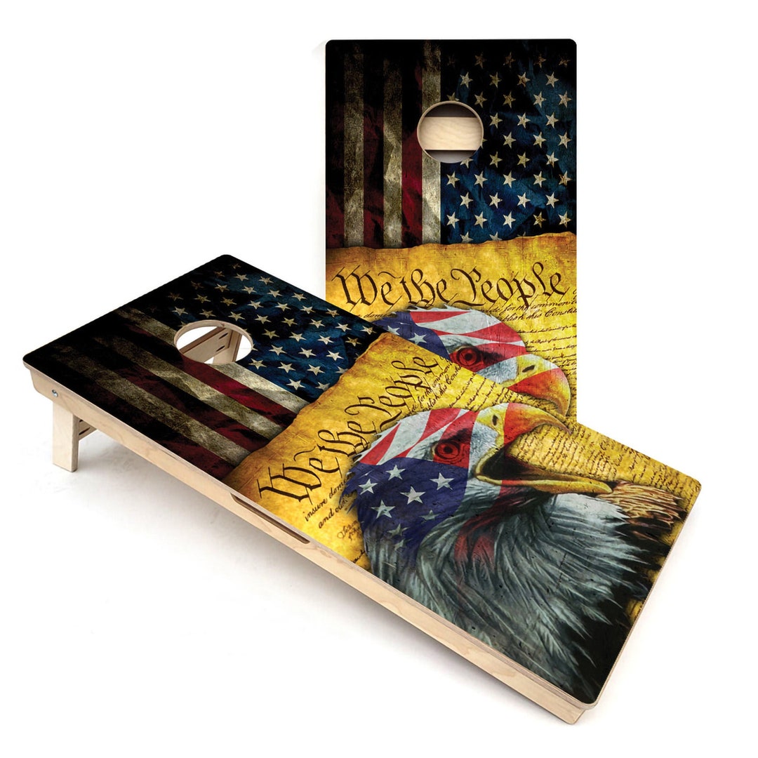 We the People Eagle Cornhole Boards, Outdoor Lawn Game With 2 Boards ...