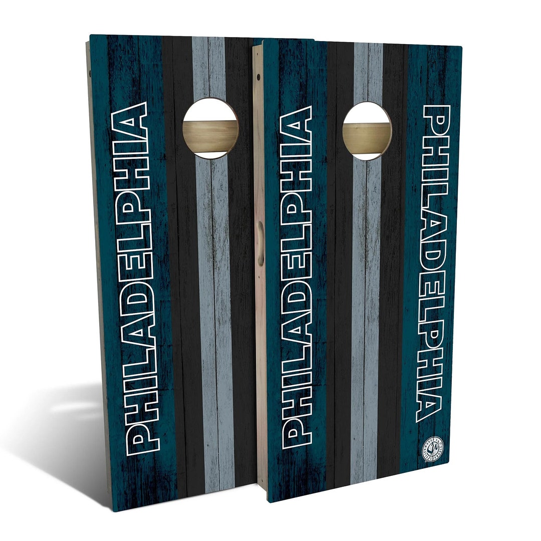 Philadelphia Football Cornhole Boards, Complete Outdoor Game Set With 2 ...