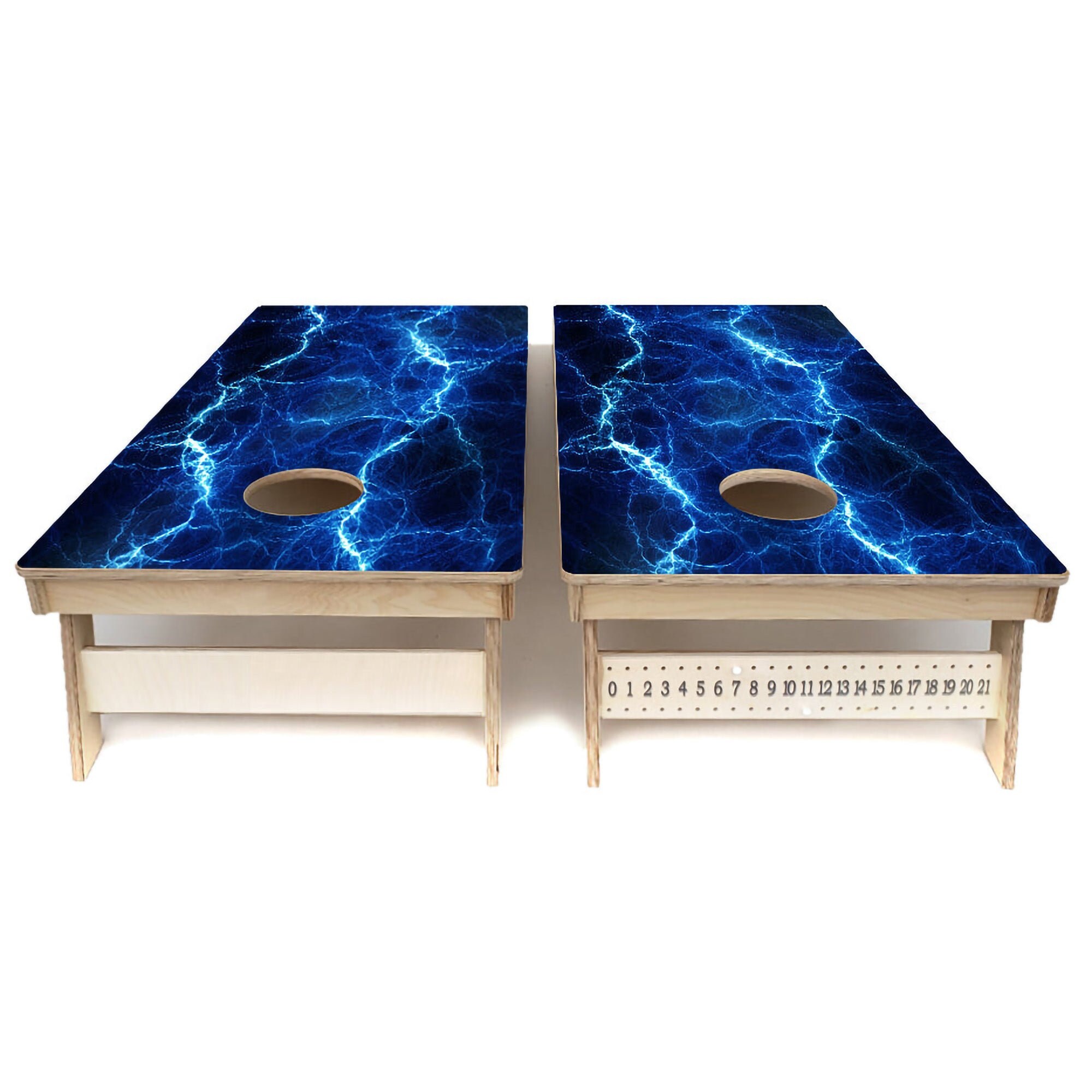 Blue Lightning Cornhole Boards Outdoor Lawn Game With 2 - Etsy
