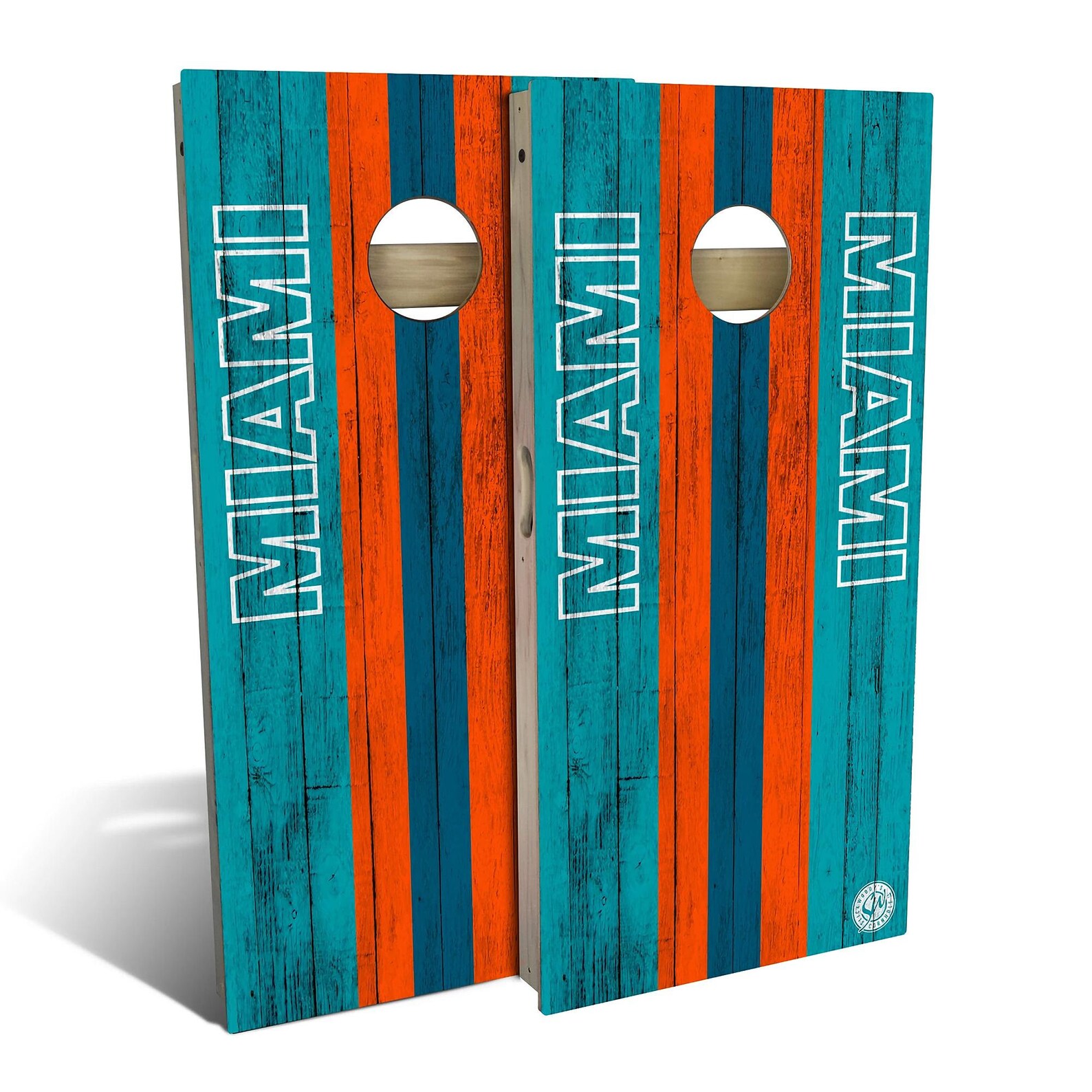 Miami Football Cornhole Boards Complete Outdoor Game Set With - Etsy