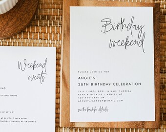 Birthday Weekend Invite - Etsy