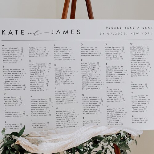 Modern Seating Chart Template Minimalist Editable Instant - Etsy