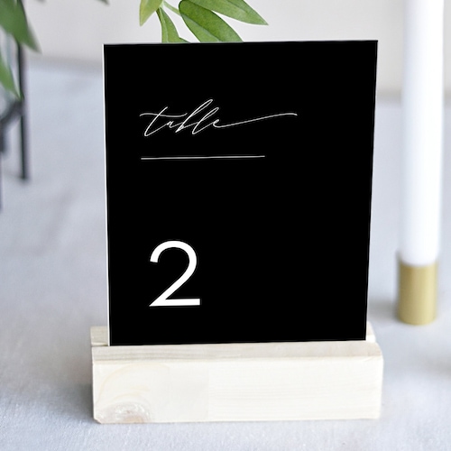 Modern Black Wedding Table Number Template Printable Script - Etsy