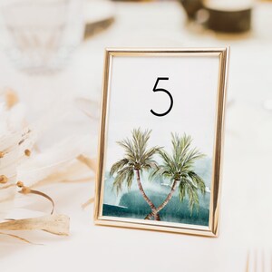 Tropical Table Number Template Printable Editable Wedding - Etsy