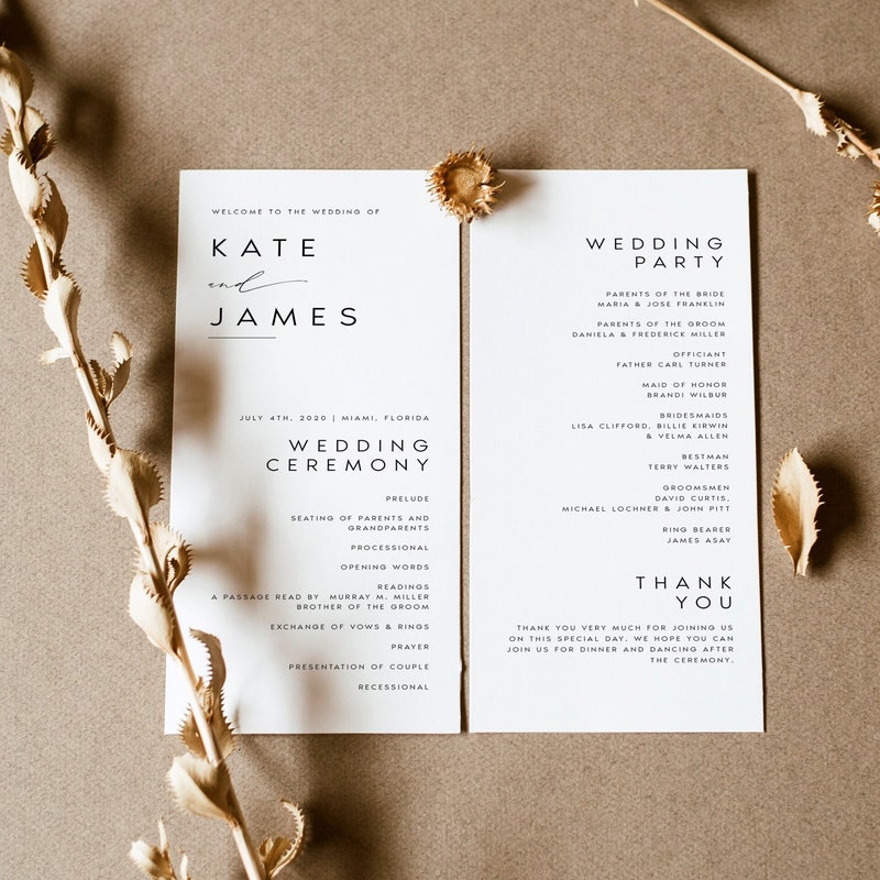 Diy Wedding Program - Etsy