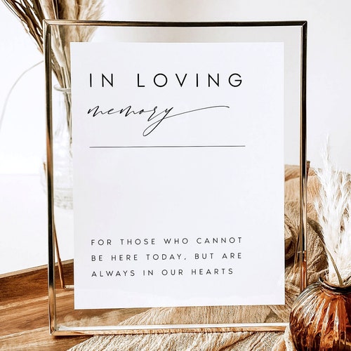 In Loving Memory Sign Template Modern Wedding Sign Printable - Etsy