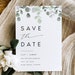 Save the Date Template, Greenery Eucalyptus Minimalist, Editable ...