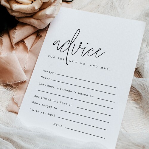 Advice for the Bride and Groom Bridal Shower Wedding Shower - Etsy