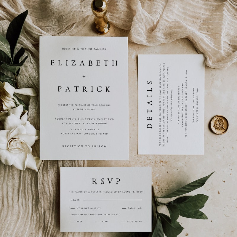 Minimal Wedding Invitation - Etsy