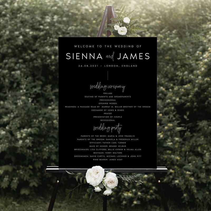 Wedding Program Sign - Etsy