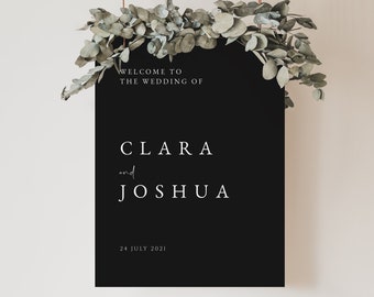 Black Wedding Welcome Sign | Etsy
