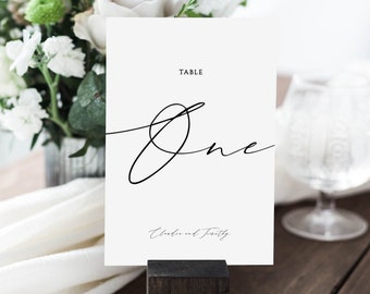 Table Number Template Printable Wedding Script Modern | Etsy