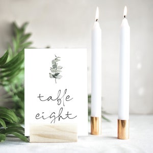 Eucalyptus Wedding Table Number Template, Botanical Greenery Printable ...