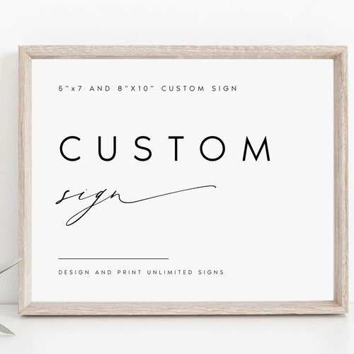 Minimalist Custom Sign Template Modern Simple Wedding or - Etsy