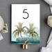 Tropical Table Number Template Printable Editable Wedding - Etsy