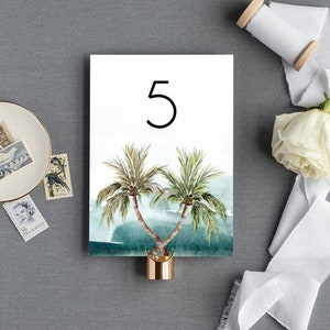 Tropical Table Number Template Printable Editable Wedding - Etsy