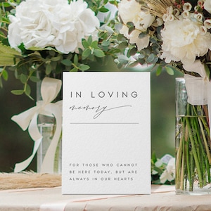 Memorial Sign Template, Modern in Loving Memory, Printable 5x7 8x10 ...