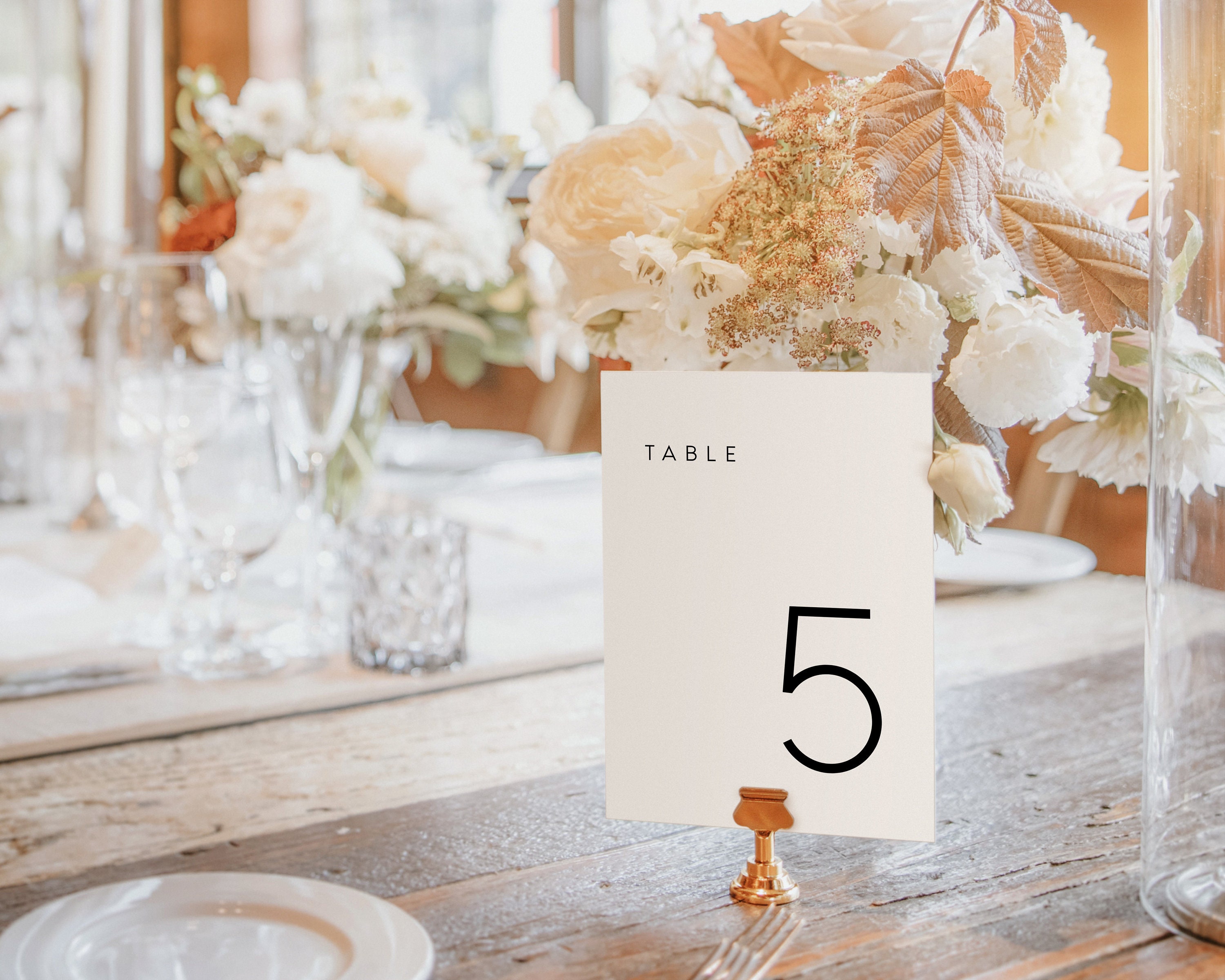 Minimalist Modern Table Number Template Elegant Printable - Etsy UK