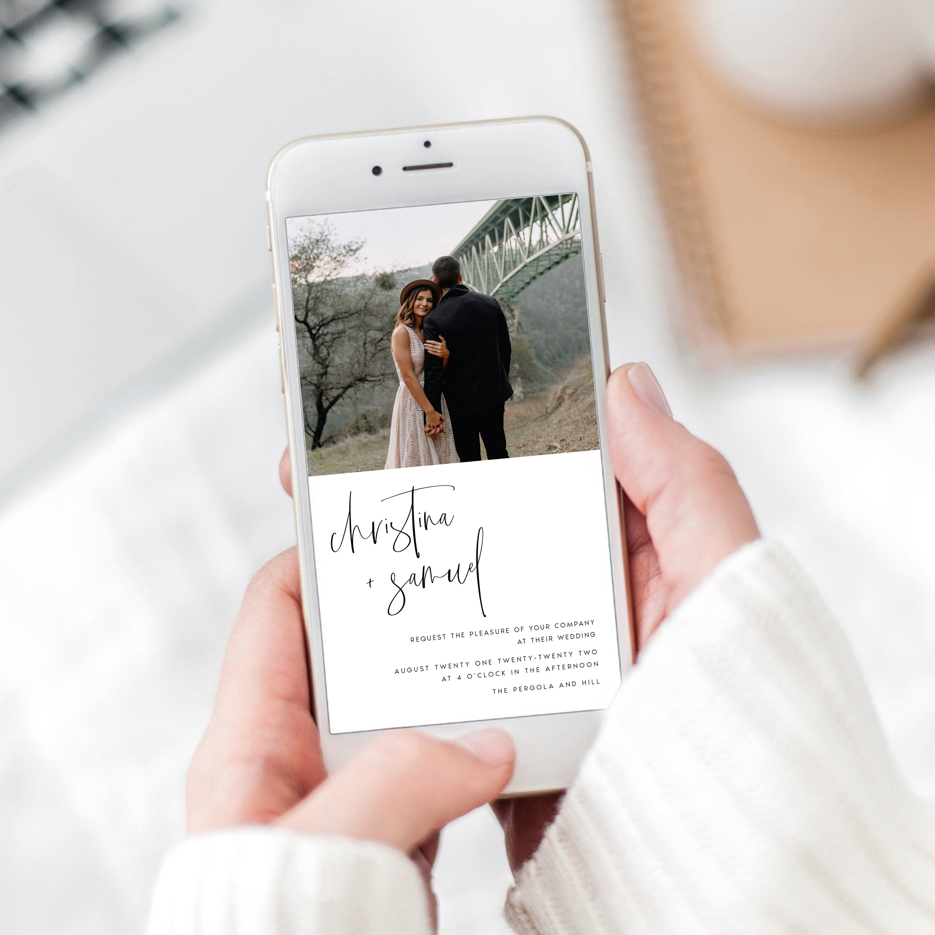 Modern Wedding Electronic Invitation Minimalist Online Photo - Etsy ...