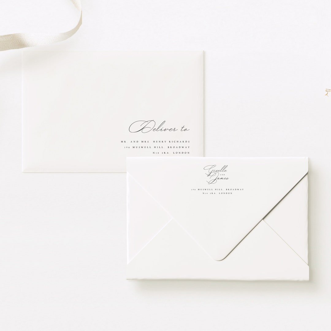 Minimalist Envelope Template Download, Modern Address Label Printable ...