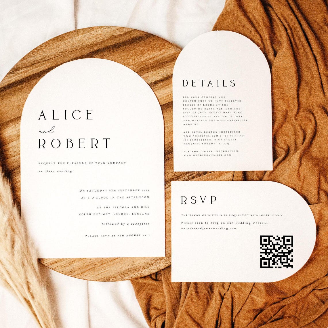 Arch Shaped Wedding Invitation, Printed Wedding Invite Cards, Arched ...