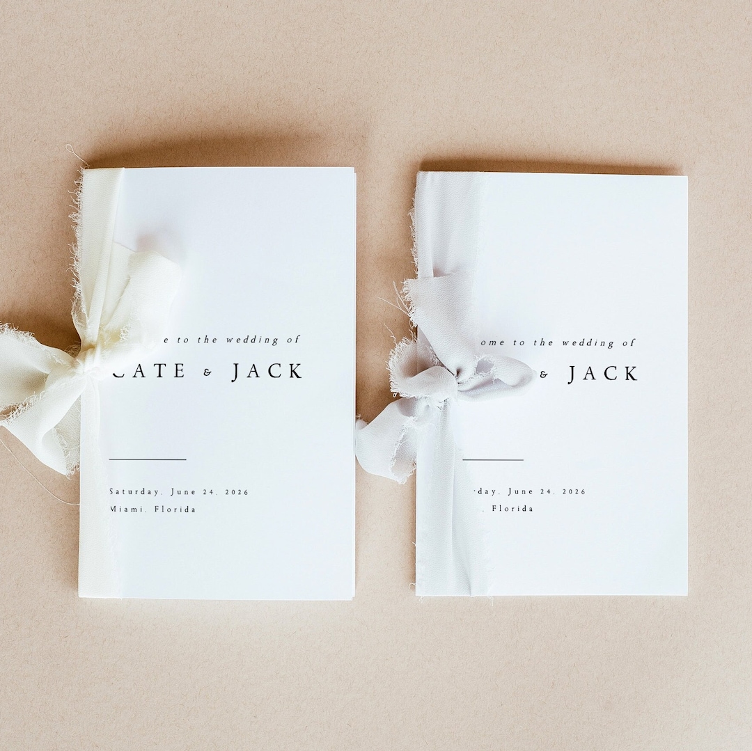 Modern Wedding Program Template, Foldable, Modern Wedding Program ...