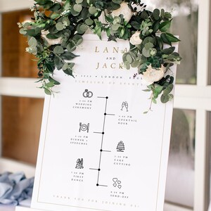 Wedding Timeline Sign Template, Gold Wedding Party Timeline, Wedding ...