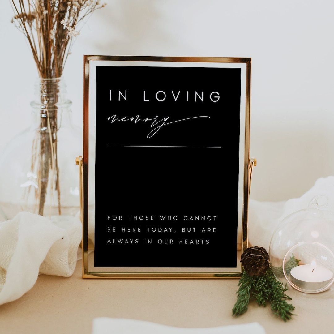 In Loving Memory Sign, Printable in Loving Memory Sign for Wedding ...