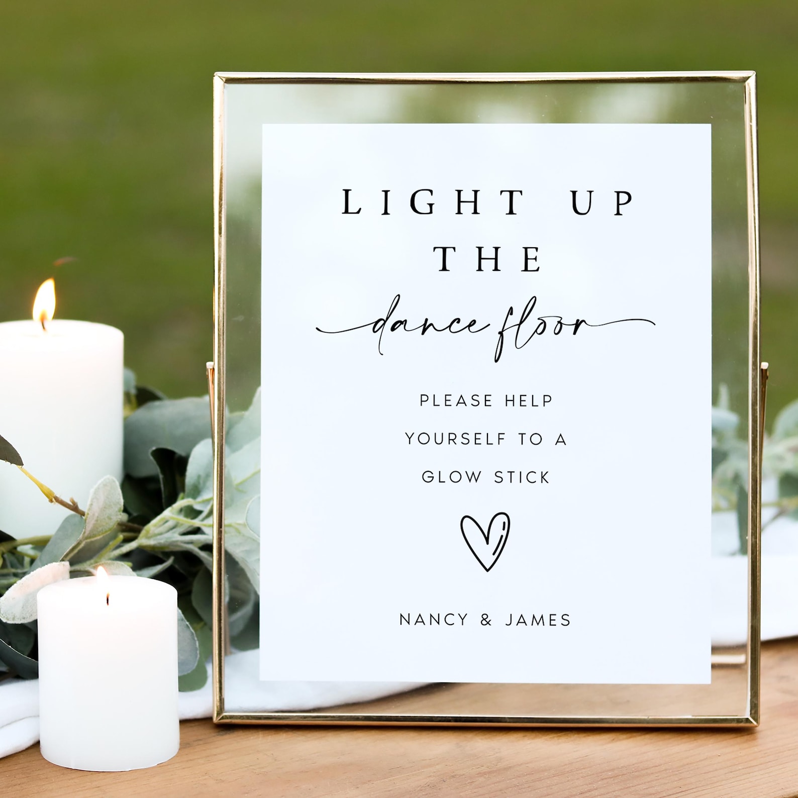 Glow Stick Sign Template, Wedding Sign Ideas, Light up the Dance Floor ...