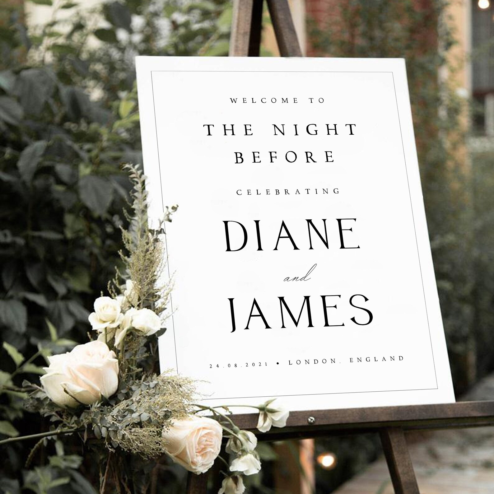 Modern Rehearsal Dinner Welcome Sign Template, Minimalist Wedding ...