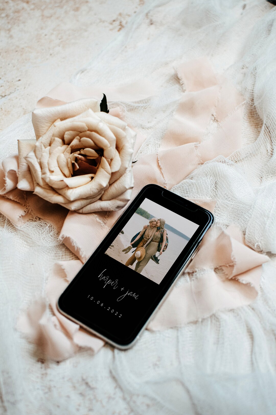 Modern Wedding Electronic Invitation Black, Minimal Online Photo ...