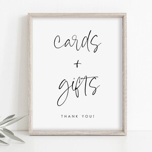 Script Cards and Gifts Sign, Modern Cards and Gifts Sign Printable, 5x7 ...