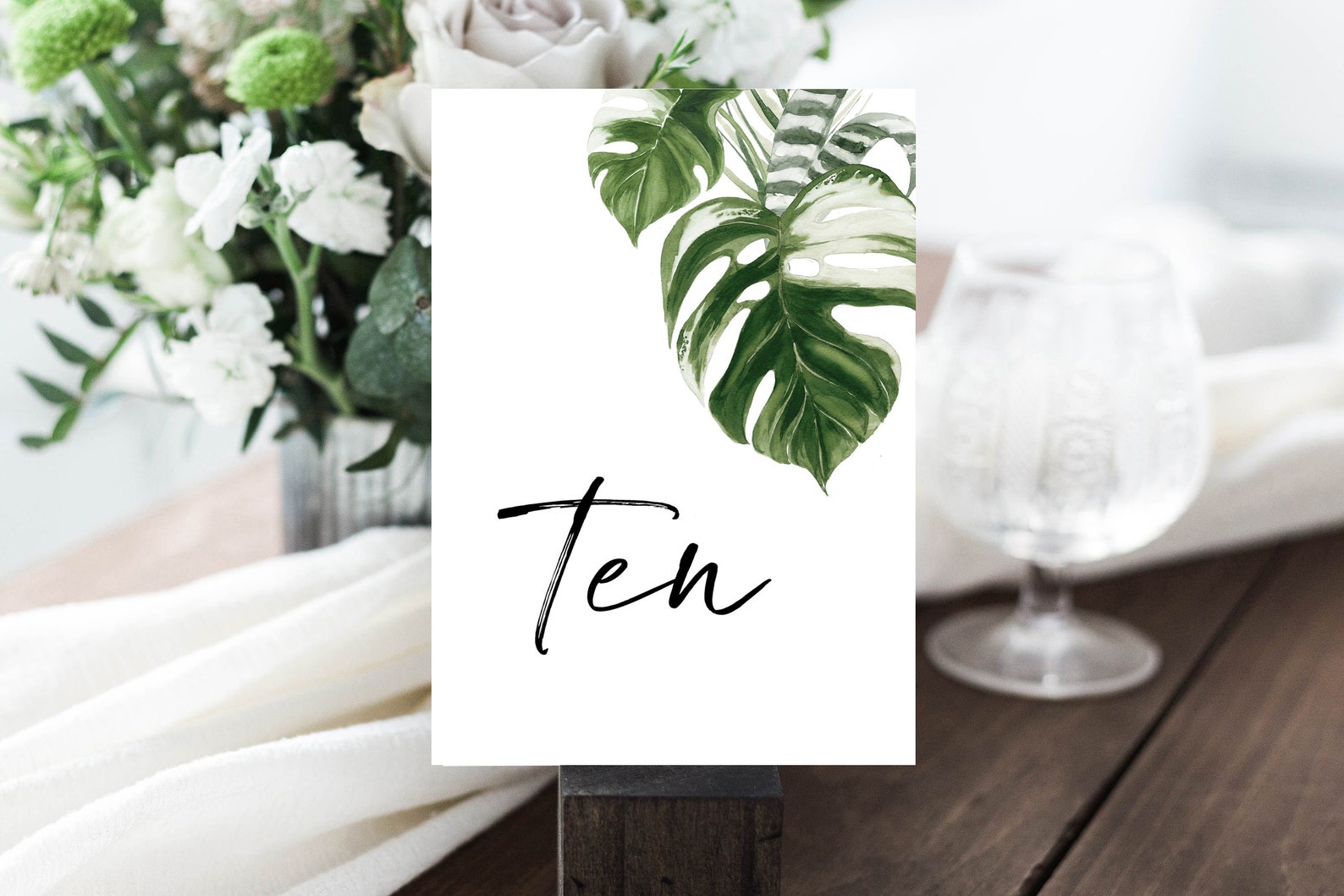 Tropical Wedding Table Number Template Printable Table Number - Etsy