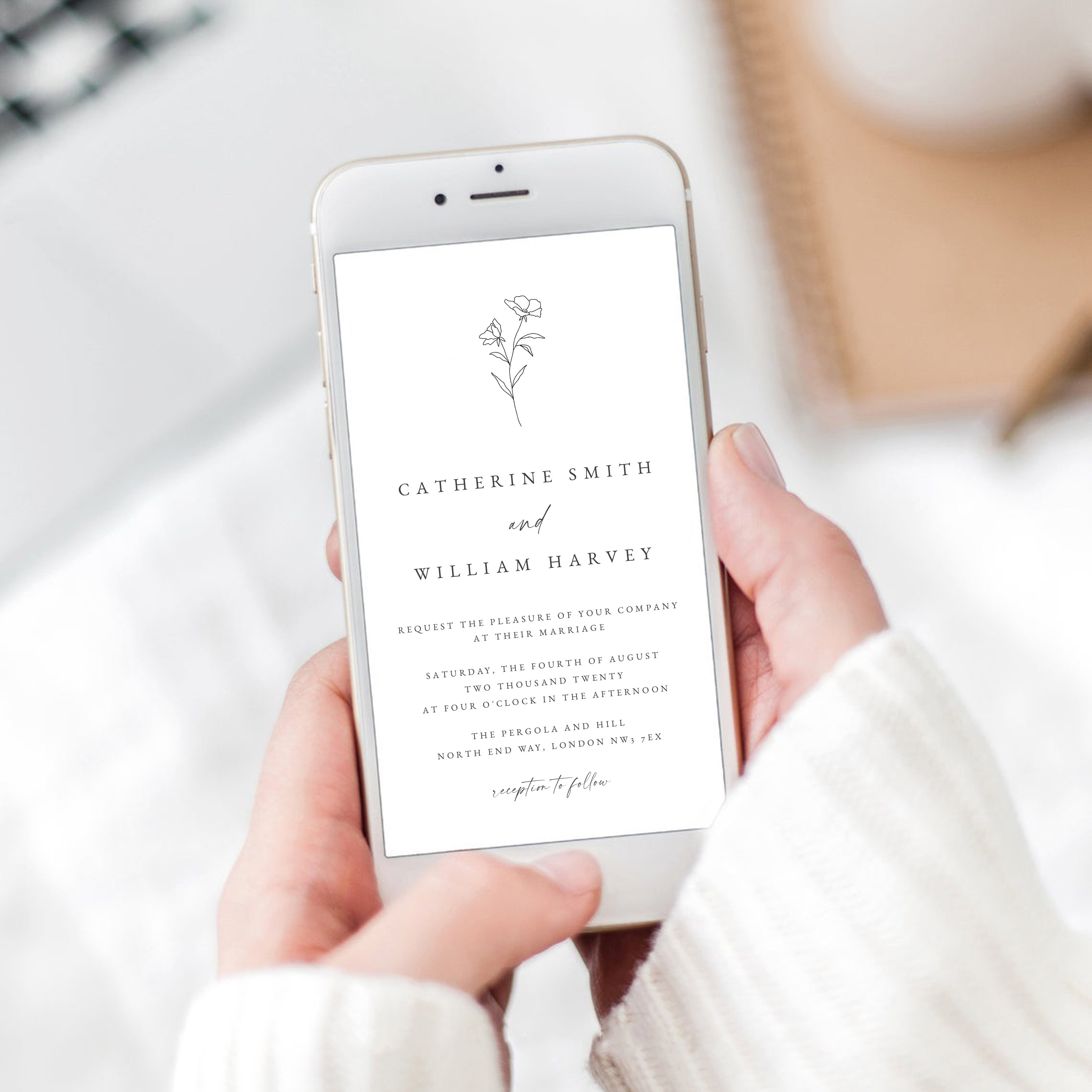 Electronic Wedding Invitation Online Invitations Modern - Etsy Canada