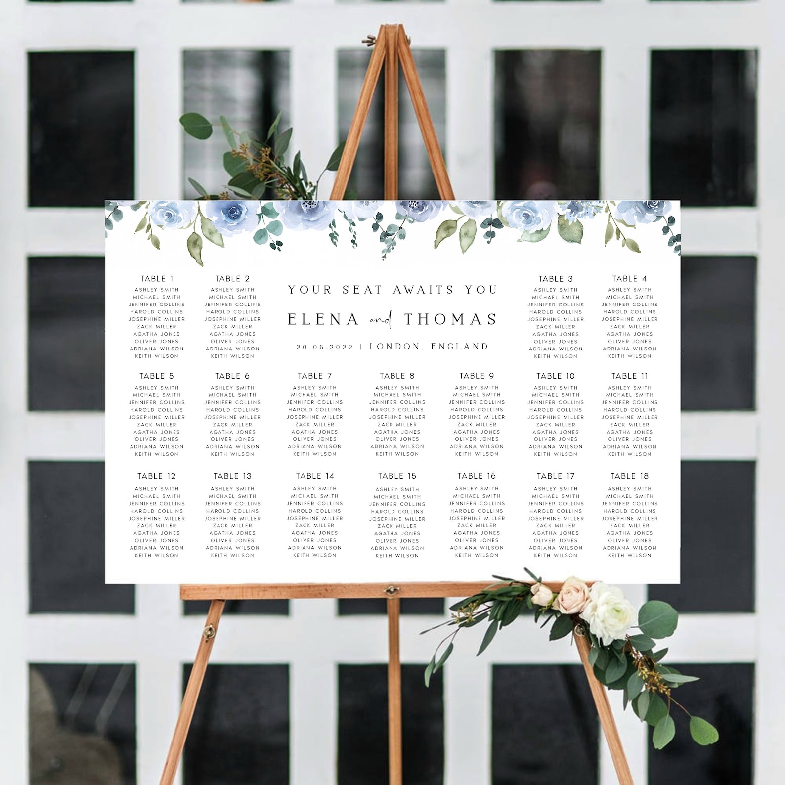 Floral Seating Plan Template Minimalist Editable Instant - Etsy
