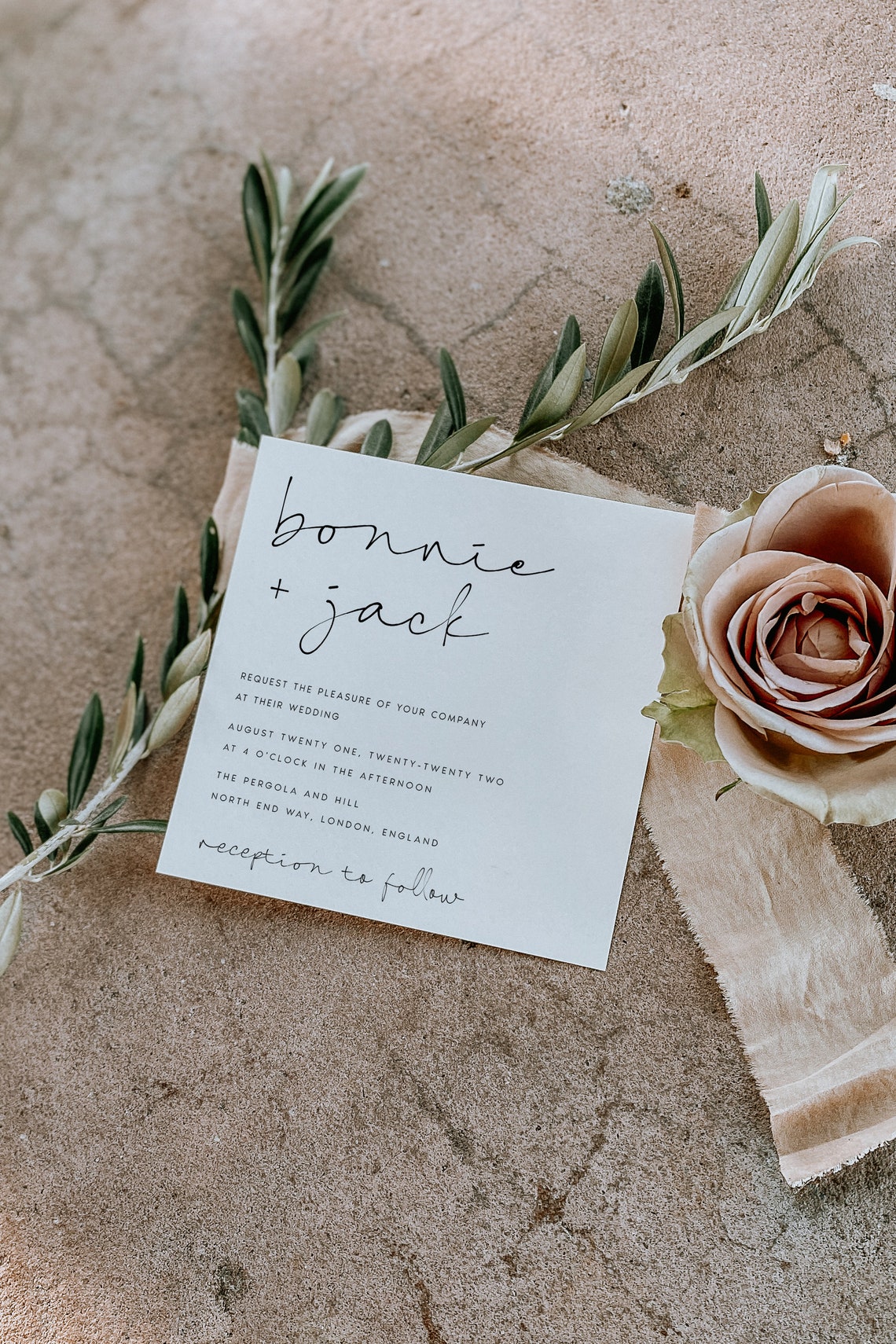 Wedding Invitation Template, Square Wedding Invitation, Wedding ...