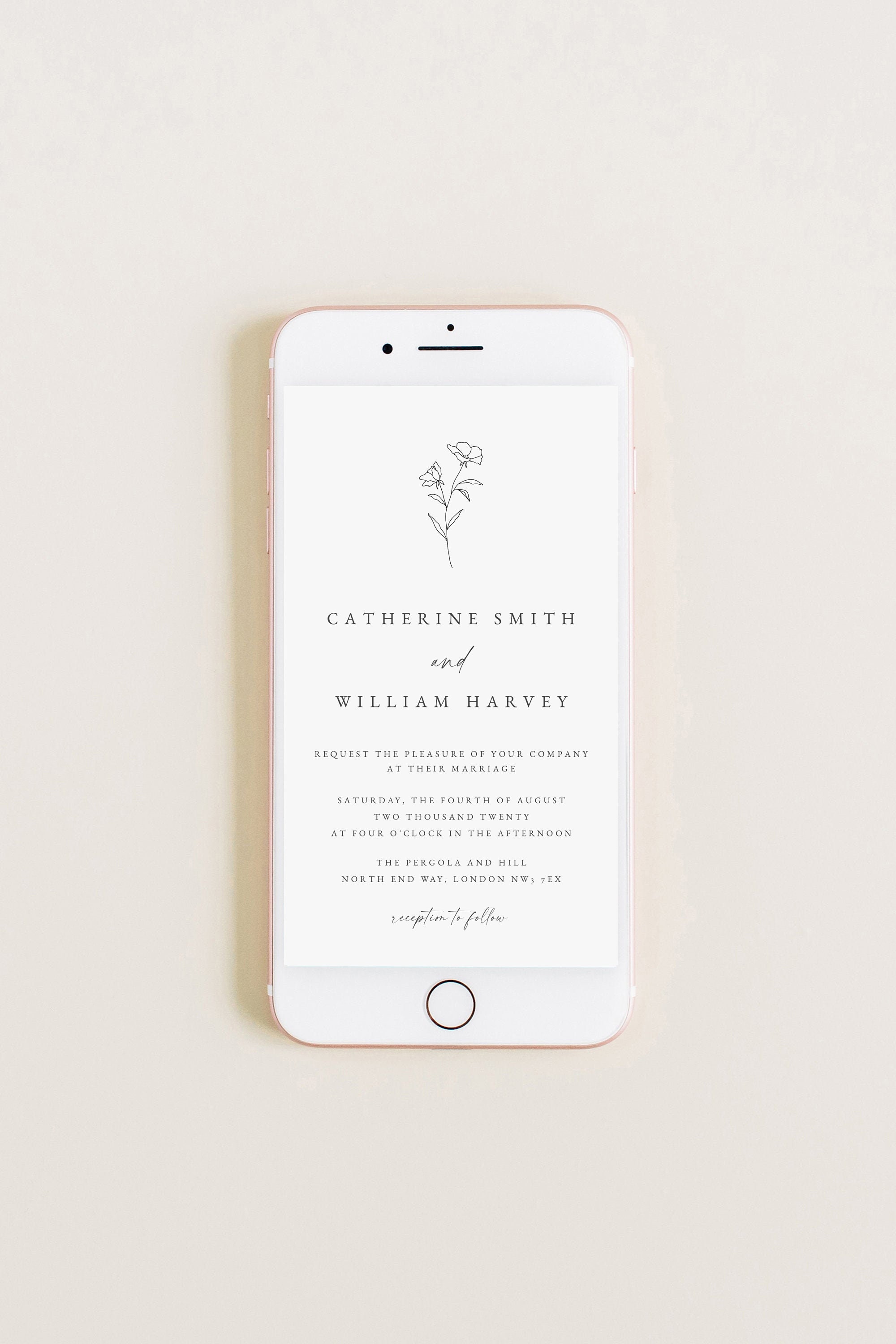 Electronic Wedding Invitation Online Invitations Modern - Etsy Canada