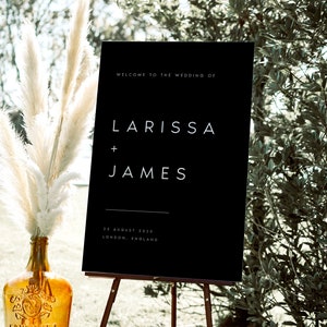 Modern Welcome Sign Template, Printable Minimalist Wedding or Bridal ...