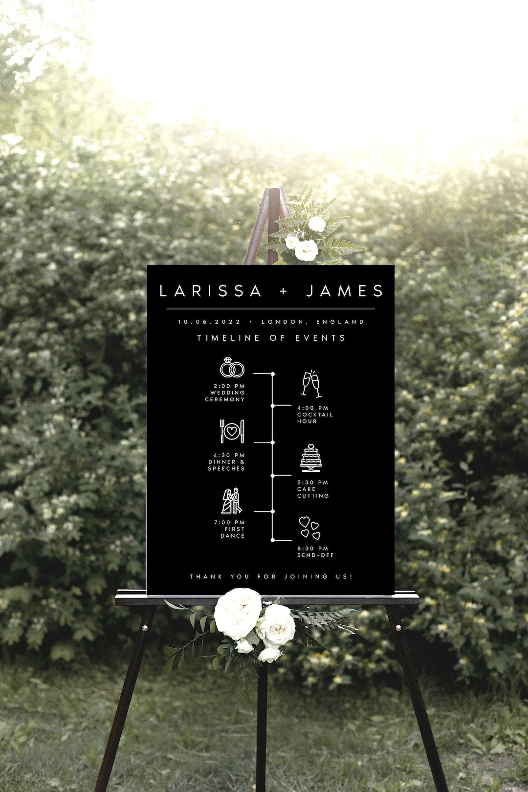 Wedding Timeline Sign Template, Order of Events Sign, Timeline Wedding ...