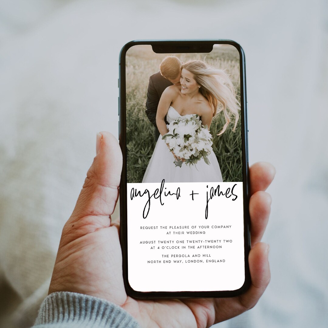 Modern Wedding Electronic Invitation, Minimalist Online Photo ...