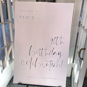 Modern Calligraphy Birthday Welcome Sign Template, Printable Birthday ...