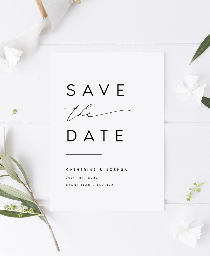 Modern Minimal Save the Date Editable Template Printable Save - Etsy ...